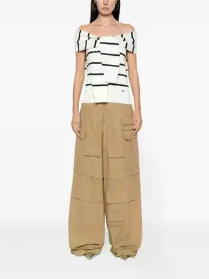 Dsquared2 Striped Decorative Sleeve Top
