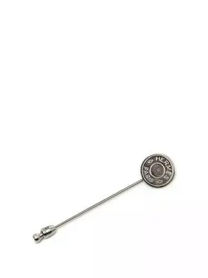Hermès 2010-2025 Palladium-plated Clou De Selle Stick Pin Brooch - Silver