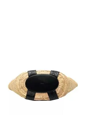 Chloé Medium Raffia And Smooth Calfskin Sense Basket Tote Bag
