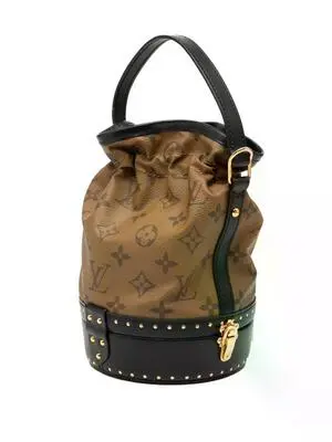 LOUIS VUITTON 2017 Monogram Reverse Petit Noe Trunk Bucket Bag - Brown