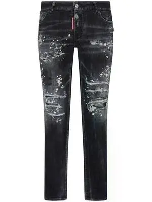 Dsquared2 Distressed Slim-leg Jeans - Black