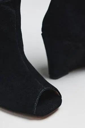 SILENT D Kiki Peep-toe Tall Boots - Black