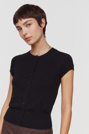 Maeve Coco Short-sleeve Cardigan - Black