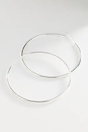 Anthropologie Medium Hoop Earrings - Silver