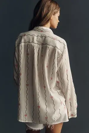 Rails Charli Buttondown Blouse - Striped Seashells