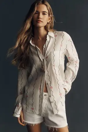 Rails Charli Buttondown Blouse - Striped Seashells