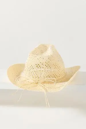 Anthropologie Woven Rancher Hat - Ivory
