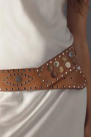 Z & L EUROPE Vega Coin Studded Belt