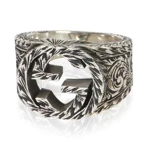Gucci Sterling Silver Interlocking G Paisley Ring