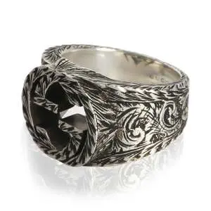 Gucci Sterling Silver Interlocking G Paisley Ring