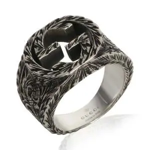 Gucci Sterling Silver Interlocking G Paisley Ring