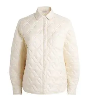 Moncler Diamond-quilted Overshirt - Ivory