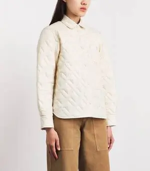 Moncler Diamond-quilted Overshirt - Ivory