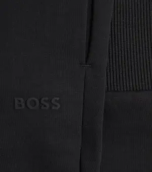 BOSS Stretch-cotton Logo Sweatpants - Black