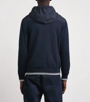 Paul & Shark Cotton Hybrid Hooded Bomber Jacket - Navy