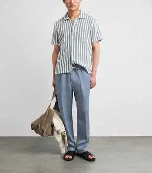 JACOB COHЁN Linen Drawstring Trousers