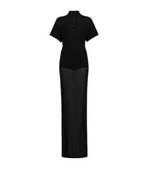 Alaïa Wool Knit Polo Dress