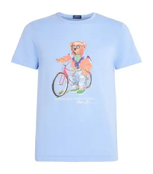 Polo Ralph Lauren Cotton Polo Bear Bicycle Slim T-shirt - Blue