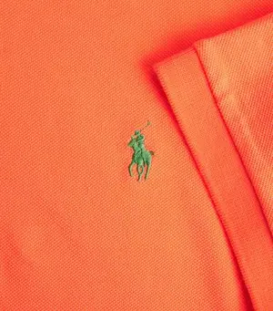 Polo Ralph Lauren Cotton Mesh Custom Fit Polo Shirt - Orange