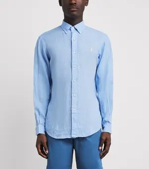 Polo Ralph Lauren Linen Custom-fit Shirt - Blue