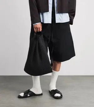 Issey Miyake Drawstring Pleated Shoulder Bag