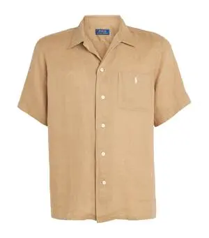 Polo Ralph Lauren Linen Short-sleeve Classic-fit Shirt - Beige