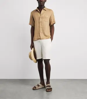 Polo Ralph Lauren Linen Short-sleeve Classic-fit Shirt - Beige