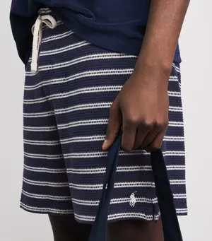 Polo Ralph Lauren Cotton-blend Pointelle Jersey Shorts - Blue