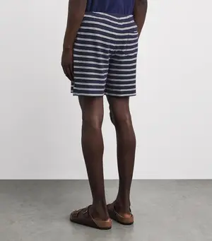 Polo Ralph Lauren Cotton-blend Pointelle Jersey Shorts - Blue
