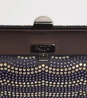 Rodo Embellished Wave Clutch - Silver