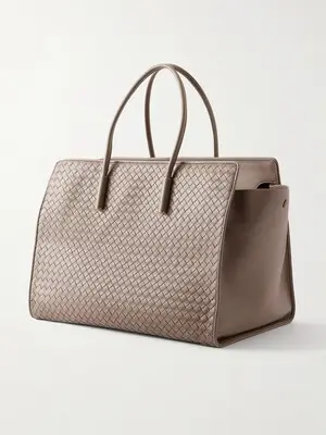 Bottega Veneta Intrecciato Leather Tote - Gray