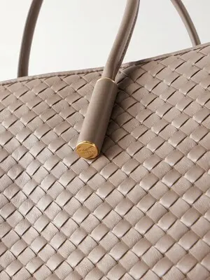 Bottega Veneta Intrecciato Leather Tote - Gray