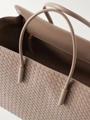 Bottega Veneta Intrecciato Leather Tote - Gray