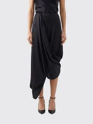 MAISON MARGIELA Cupro Asymmetric Midi Skirt - Black