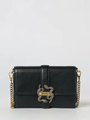 Just Cavalli Leather Mini Bag With Snake Clasp - Black