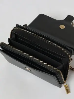 Just Cavalli Leather Mini Bag With Snake Clasp - Black