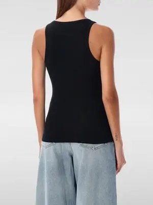 GANNI Ribbed Tank Top - Black