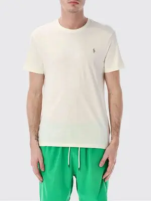 Polo Ralph Lauren Slim Fit Cotton T-shirt With Embroidered Logo And Crew Neck Cream