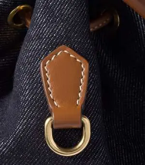 Miu Miu Denim And Leather Backpack