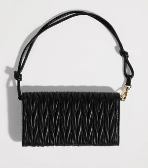 Miu Miu Leather Matelassé Chain Wallet
