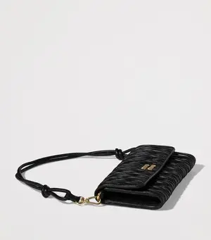 Miu Miu Leather Matelassé Chain Wallet