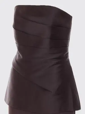 Solace London Satin Off-the-shoulder Maxi Dress - Brown