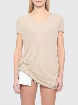 Rick Owens Rick Owens Viscose And Silk Blend Draped Top Ivory