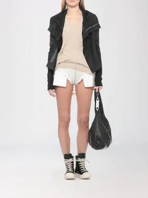 Rick Owens Viscose And Silk Blend Draped Top - Ivory