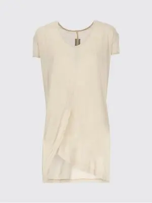 Rick Owens Viscose And Silk Blend Draped Top - Ivory