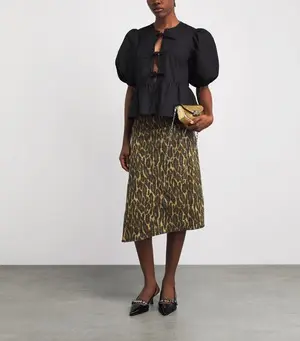 GANNI Cotton Poplin Peplum Blouse