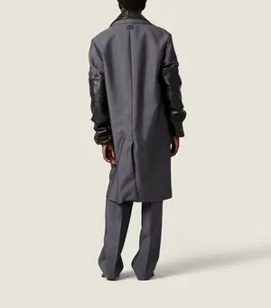 Miu Miu Mohair And Wool Jacket With Leather Trim