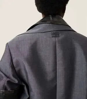 Miu Miu Mohair And Wool Jacket With Leather Trim