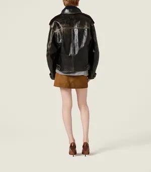 Miu Miu Waxed Suede Mini Skirt