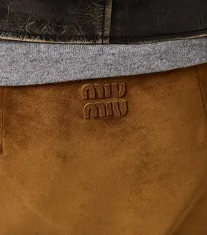 Miu Miu Waxed Suede Mini Skirt